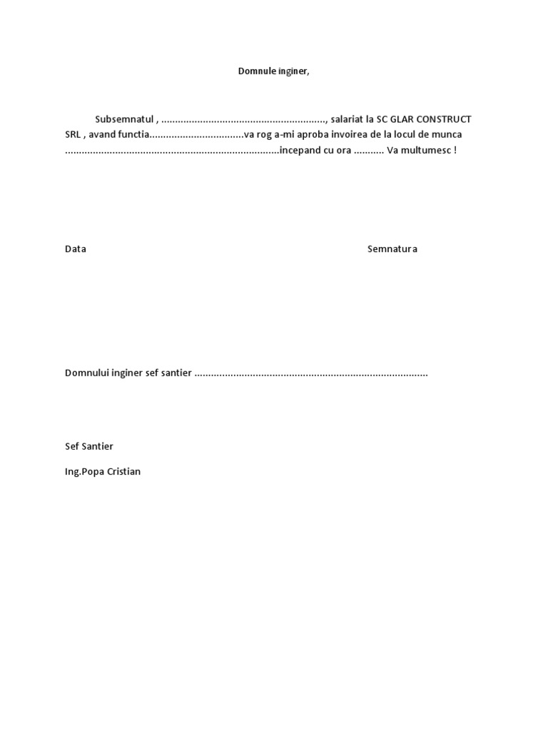 Cerere Invoire | PDF