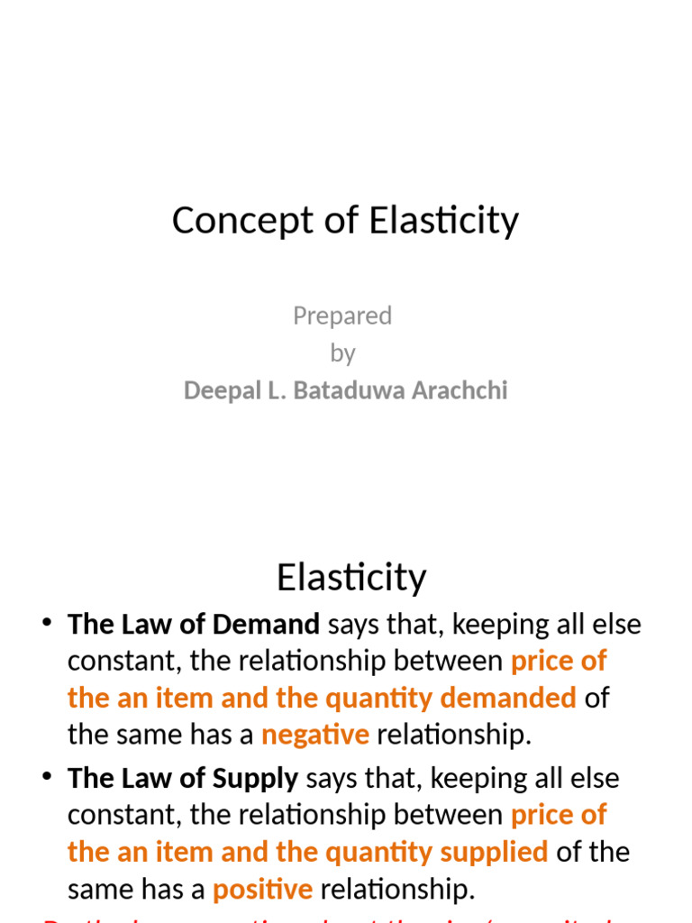 Concept of Elasticity | PDF | Elasticity (Economics) | Demand