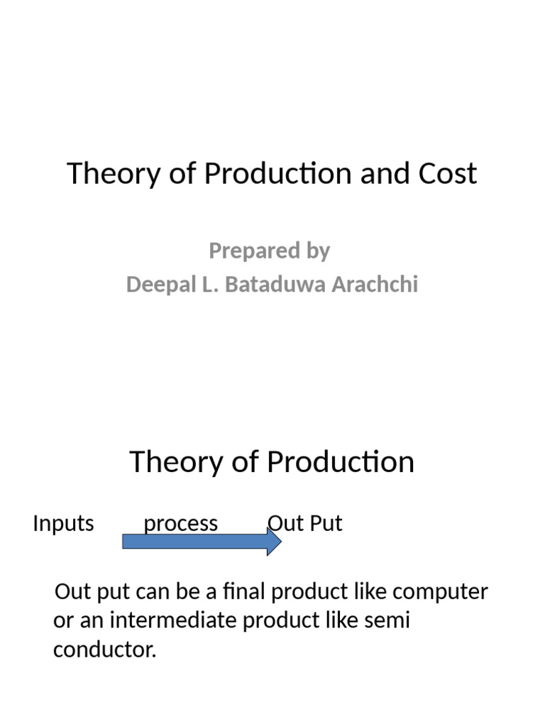 Production and Cost Theory Explained | PDF | Monopoly | Oligopoly
