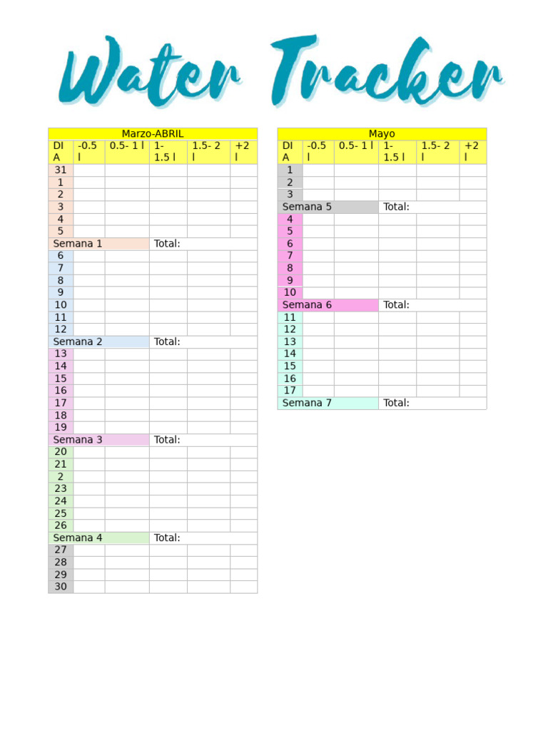 Monthly Water Consumption Tracker | PDF