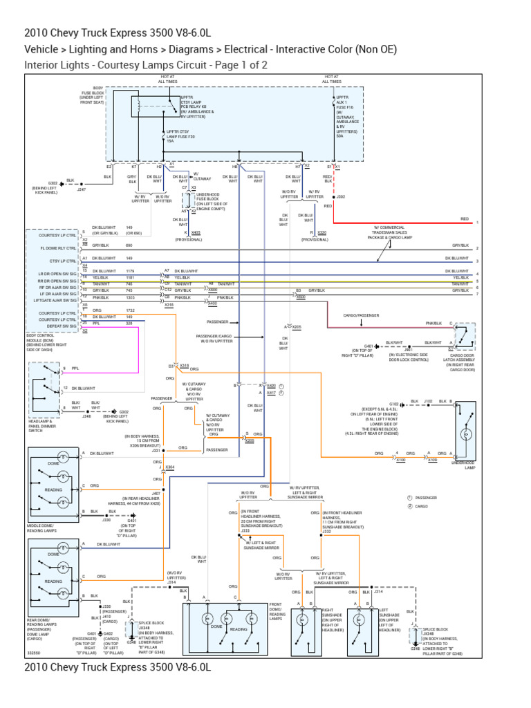 2010 Chevy Express 3500 Light Wiring | PDF | Vehicles | Architectural ...