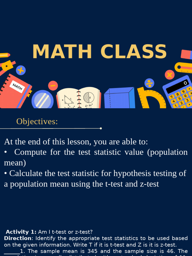 Hypothesis Testing: t-test vs z-test Guide | PDF | Student's T Test ...