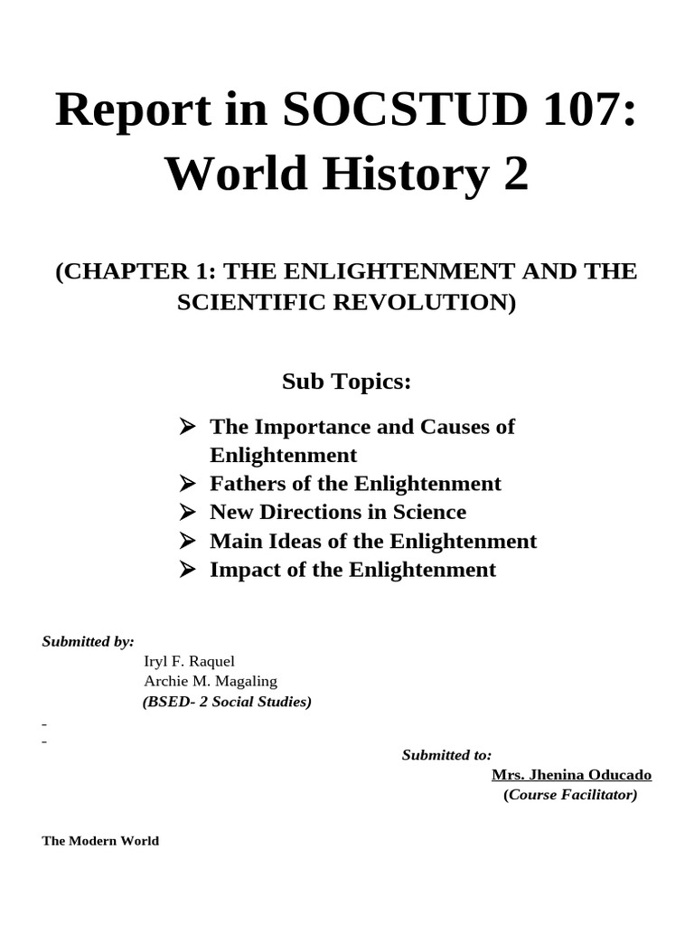 CHAP 1 SOCSTUD 107 HANDOUTS Edited | PDF | Age Of Enlightenment | Scientist