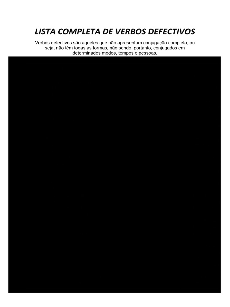 Lista Completa de Verbos Defectivos | PDF