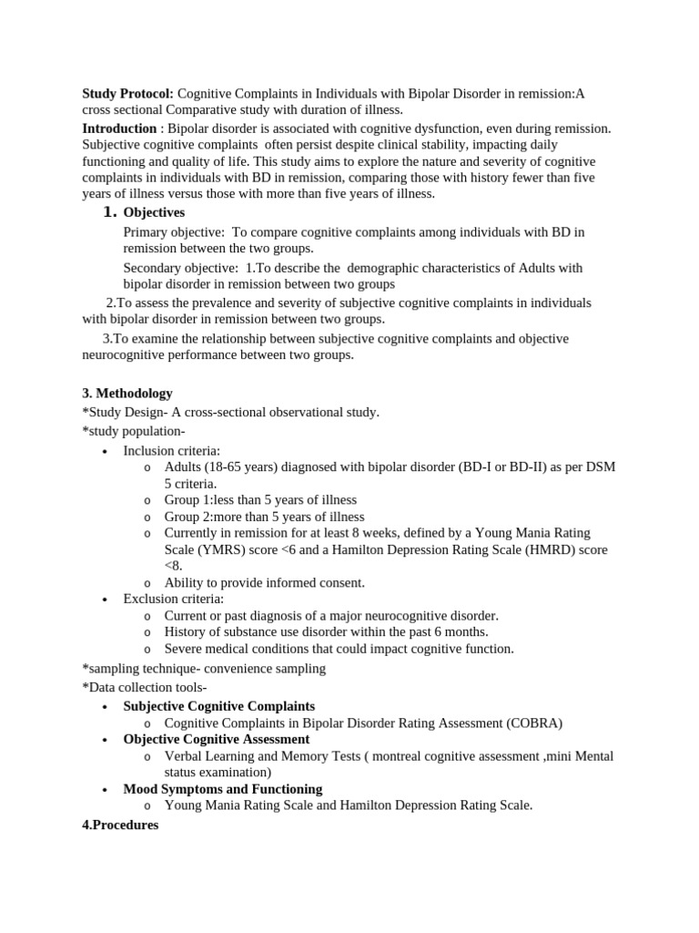Cognitive Complaints in Bipolar in Remission Edit | PDF | Bipolar Disorder | Mental Disorder