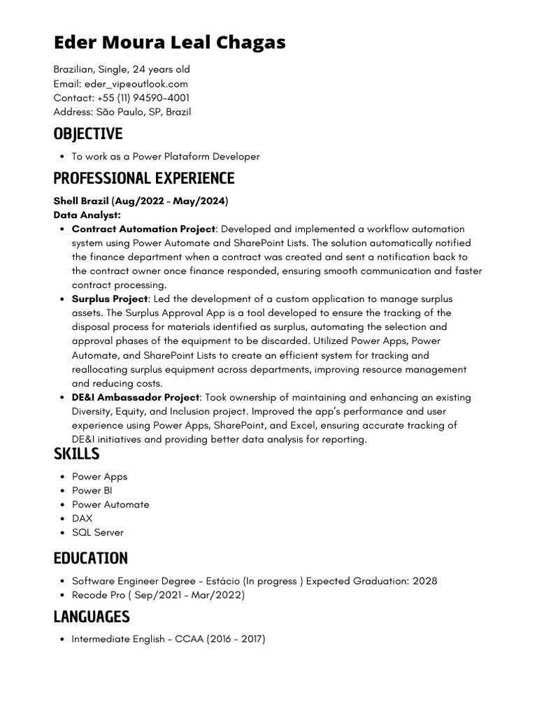 CV Eder Moura_Eng_2_2 | PDF