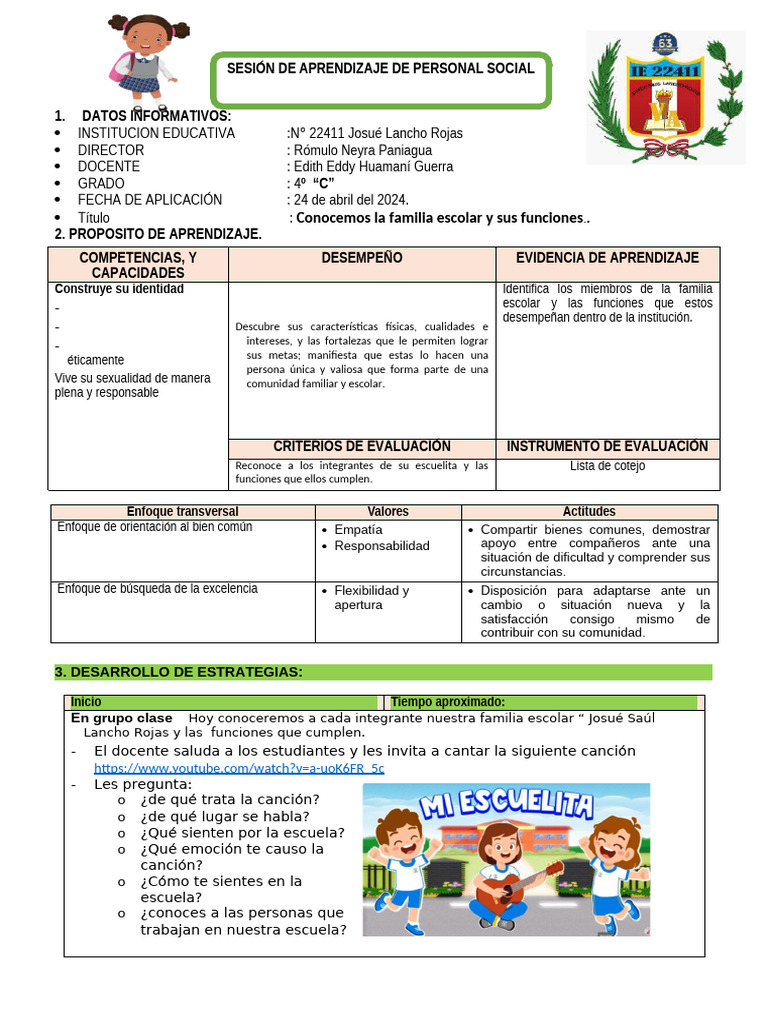 Ficha de la Familia Escolar | PDF | Evaluación | Aprendizaje