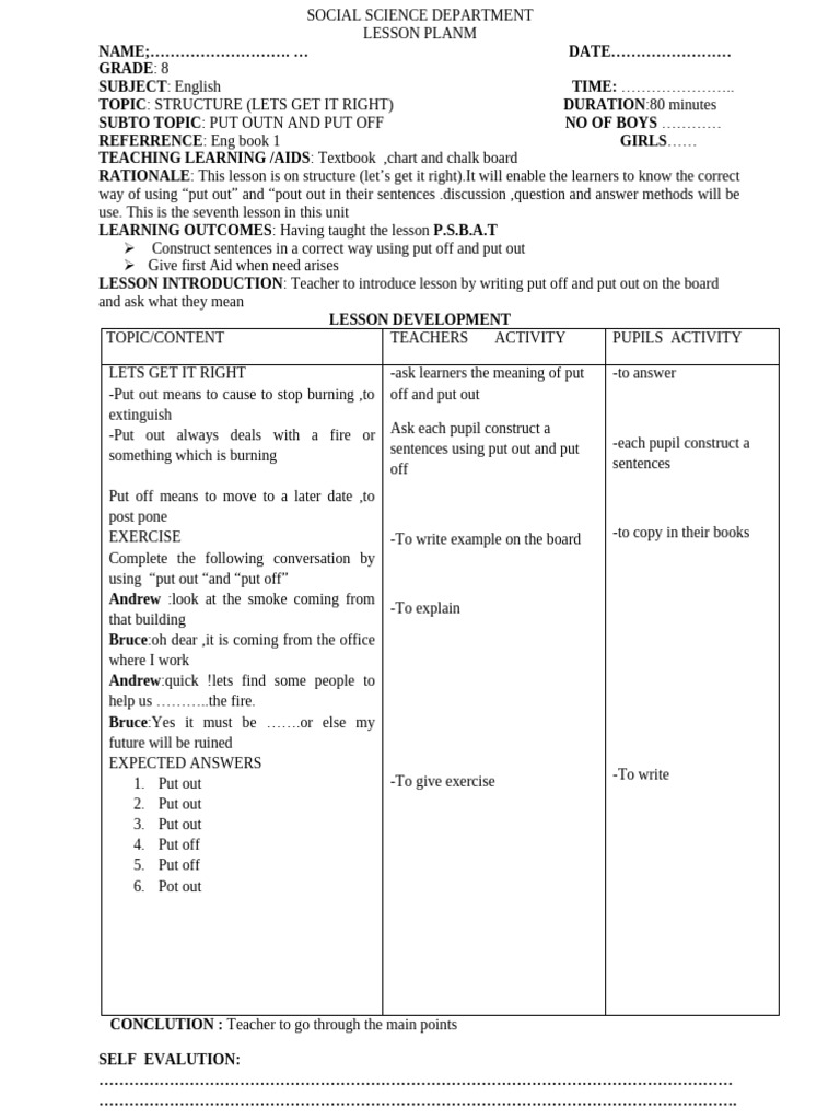 G8.ENGLISH LESSON PLAN | PDF | Education Theory | Pedagogy