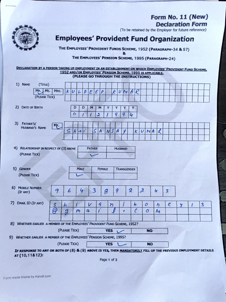 PF Form | PDF