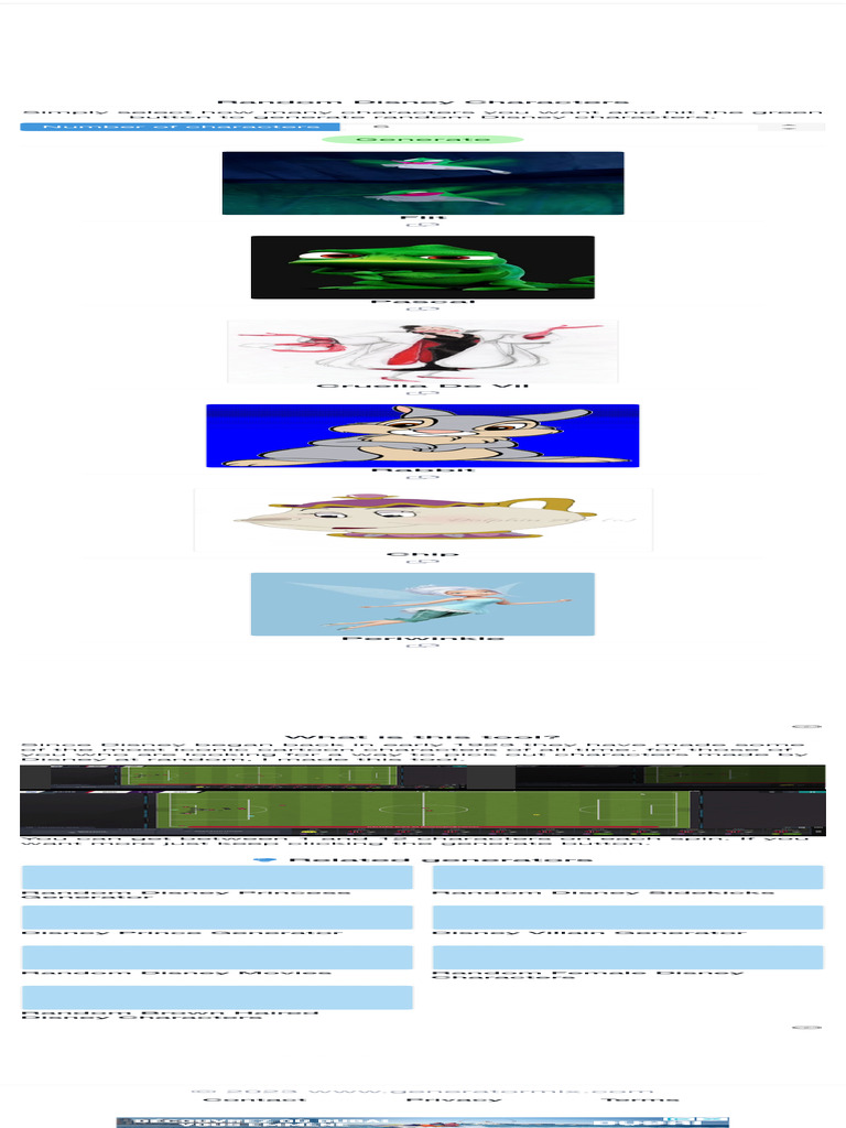Random Disney Characters - GeneratorMix 3 | PDF