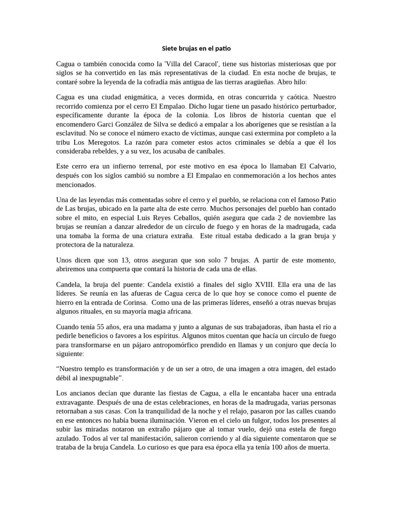 Siete Brujas en El Patio | PDF | Brujería