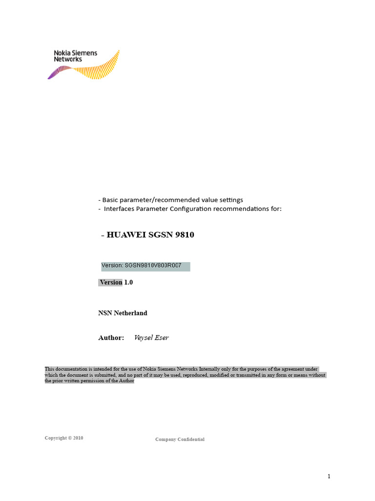 SGSN Parameter Recommendations | PDF | Domain Name System | Data Transmission