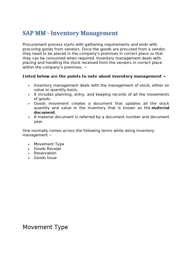 19. SAP MM - Inventory Management | PDF | Goods | Inventory