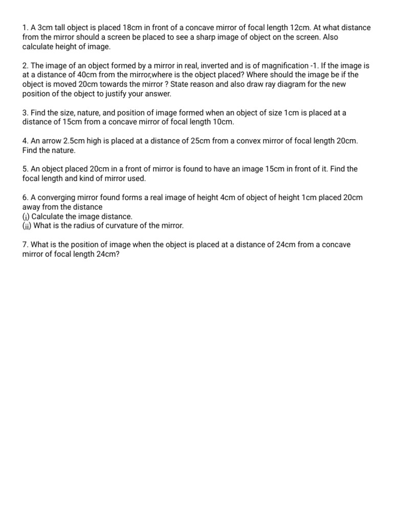 Physics Chapter Light Ques. | PDF