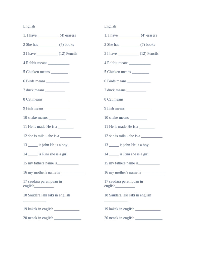 English Exercises | PDF