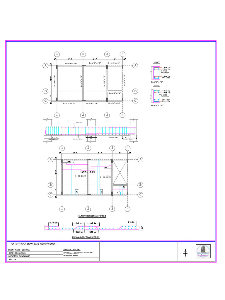 Roof Slab Section and Beam Details | PDF | Structural Engineering