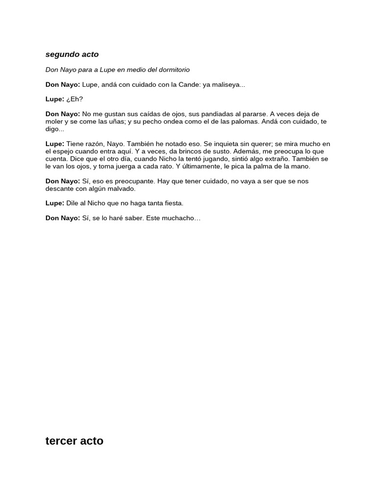 Segundo Acto y Tercer Acto | PDF