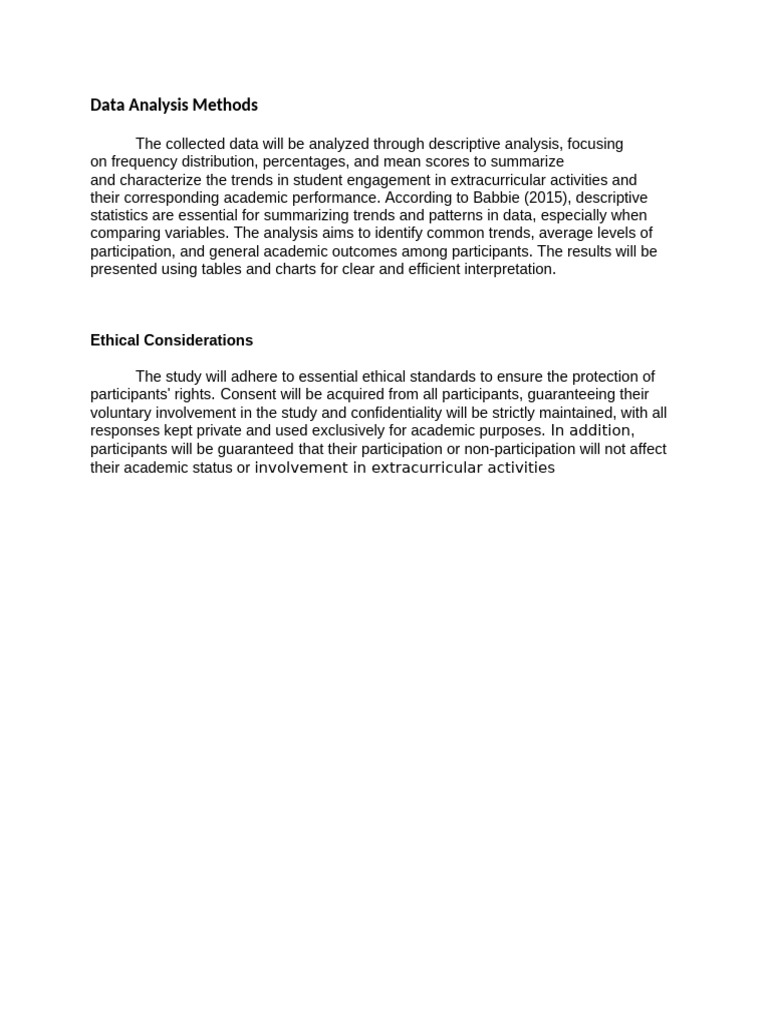Data Analysis Methods and Ethical Considerations | PDF