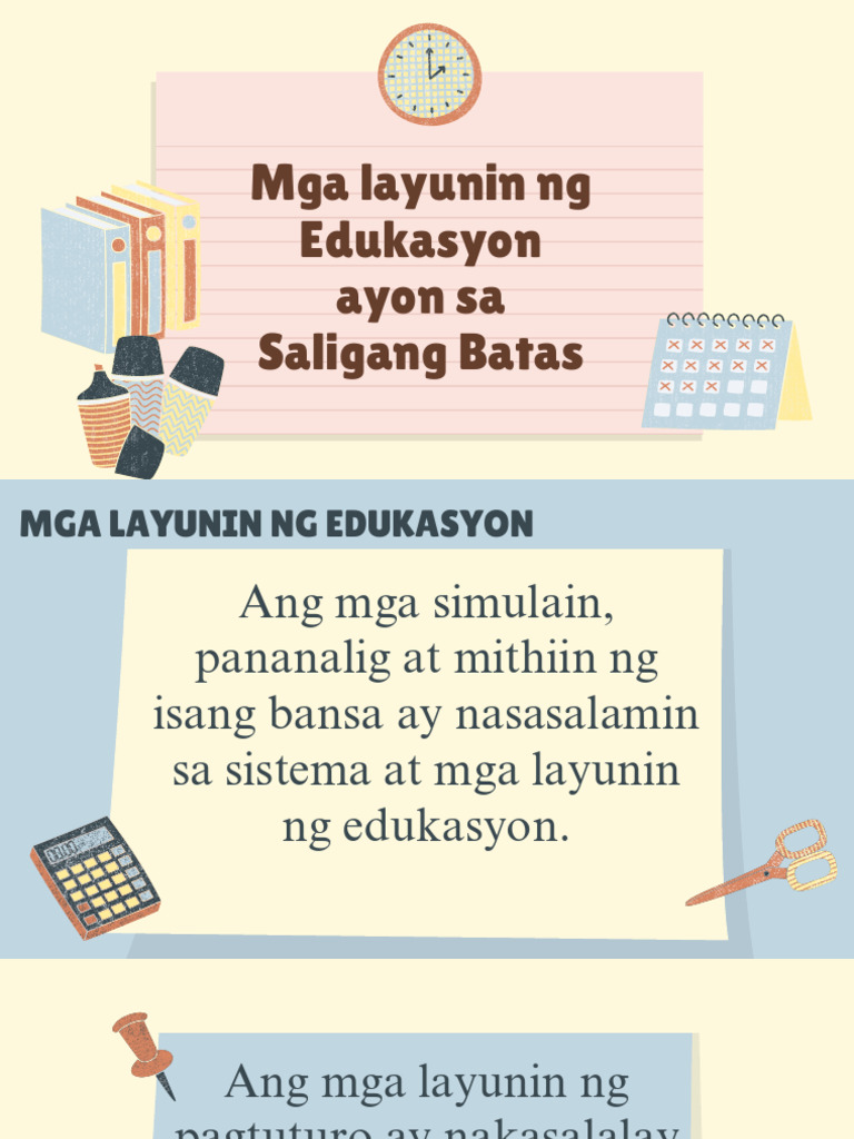 Mga Layunin NG Edukasyon Ayon Sa Saligang Batas | PDF