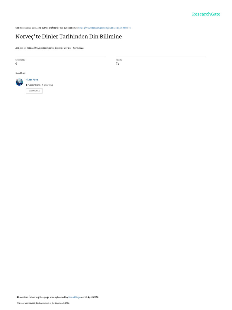 Norvete Dinler Tarihinden Din Bilimine | PDF
