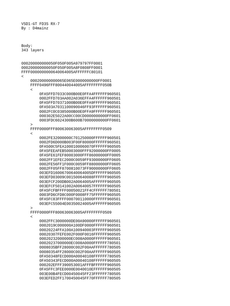 VSD1-GT FD3S RX-7 Configuration Data | PDF