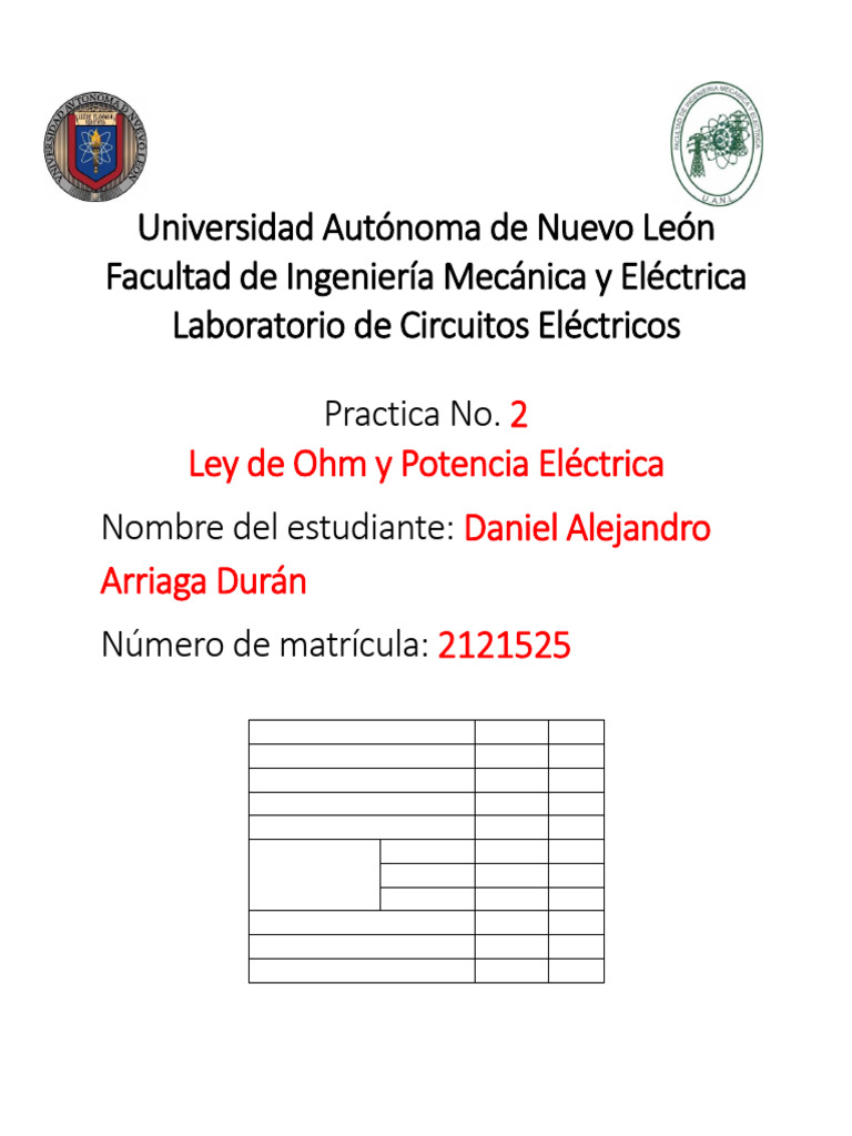 Practica2_LeyDeOhmYPotenciaEléctrica | PDF