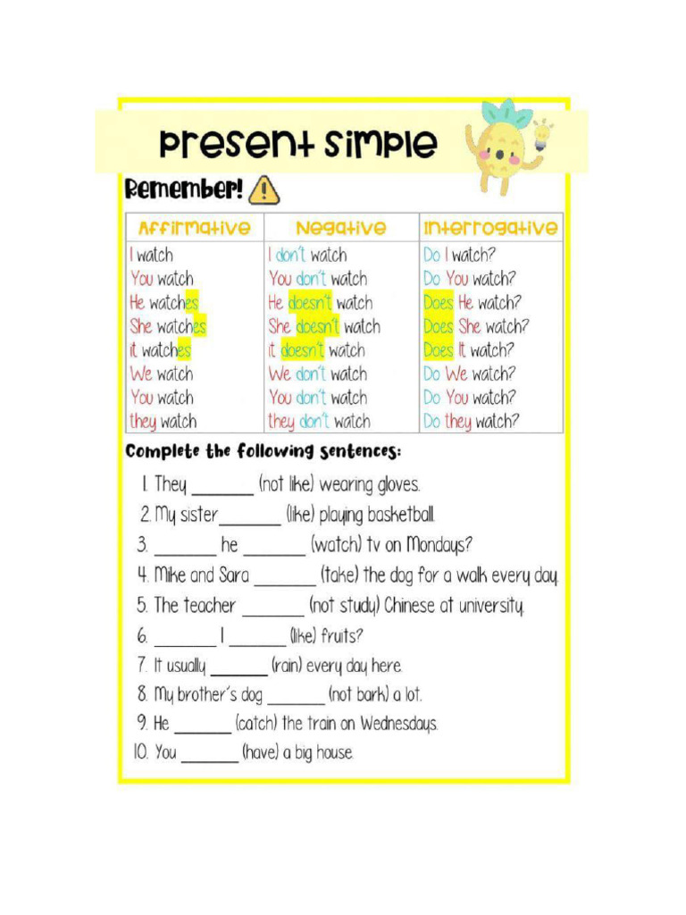 Explicaciòn Present Simple2 | PDF