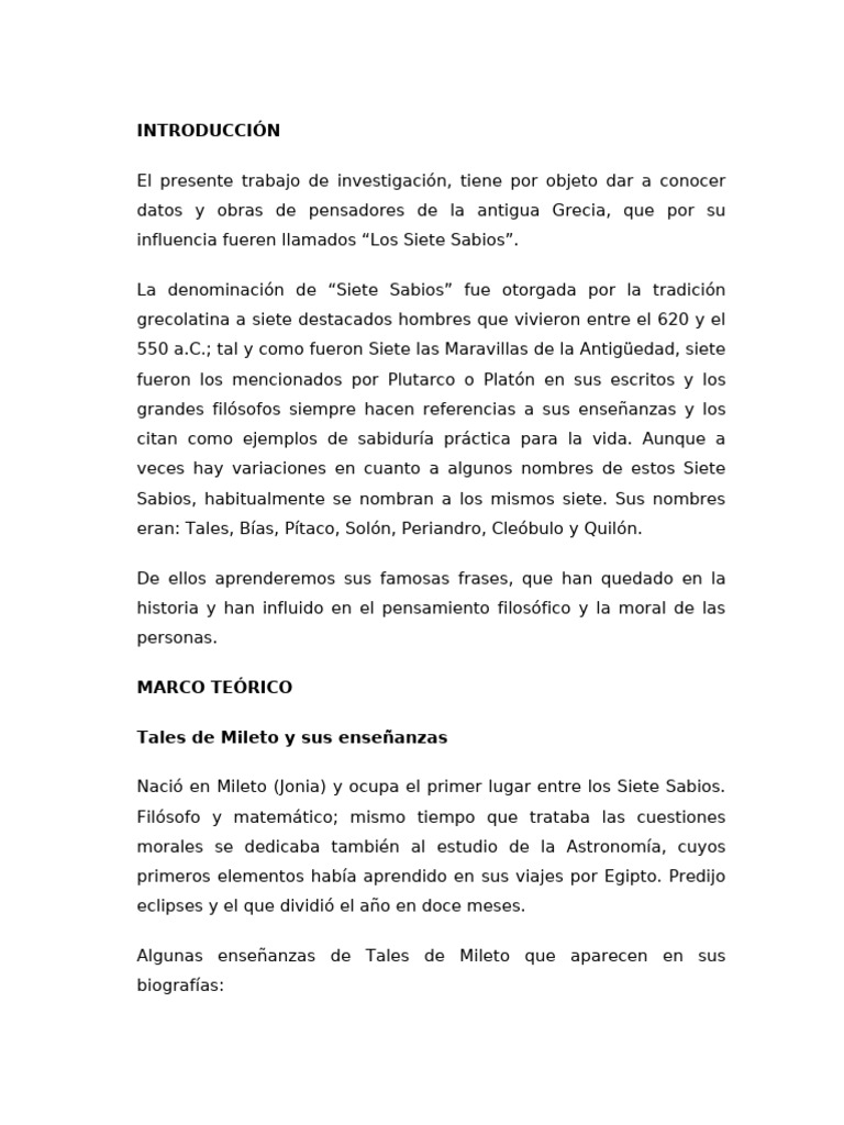 Los Siste Sabios de Grecia | PDF