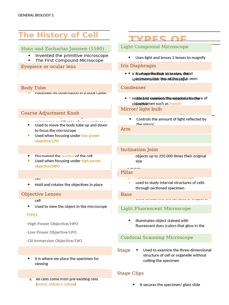 General Biology 1 Reviewer | PDF | Mitosis | Meiosis