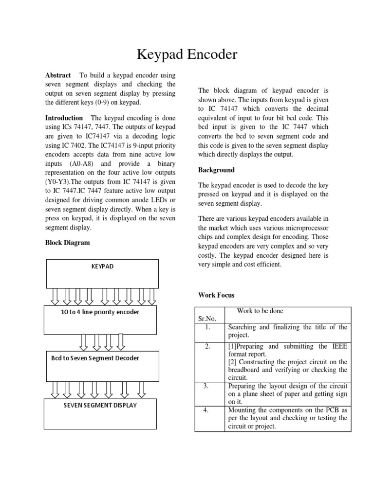 Keypad Encoder Approval Report | PDF | Binary Coded Decimal ...
