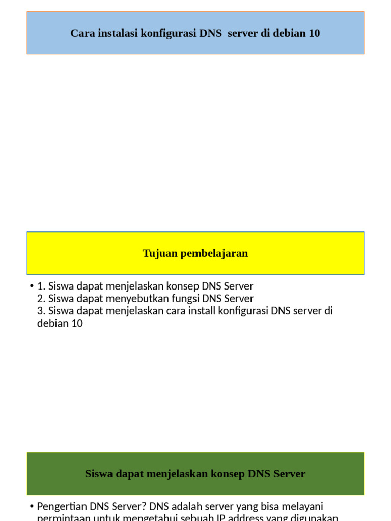 Cara Instalasi Konfigurasi DNS Server Di Debian 10 | PDF