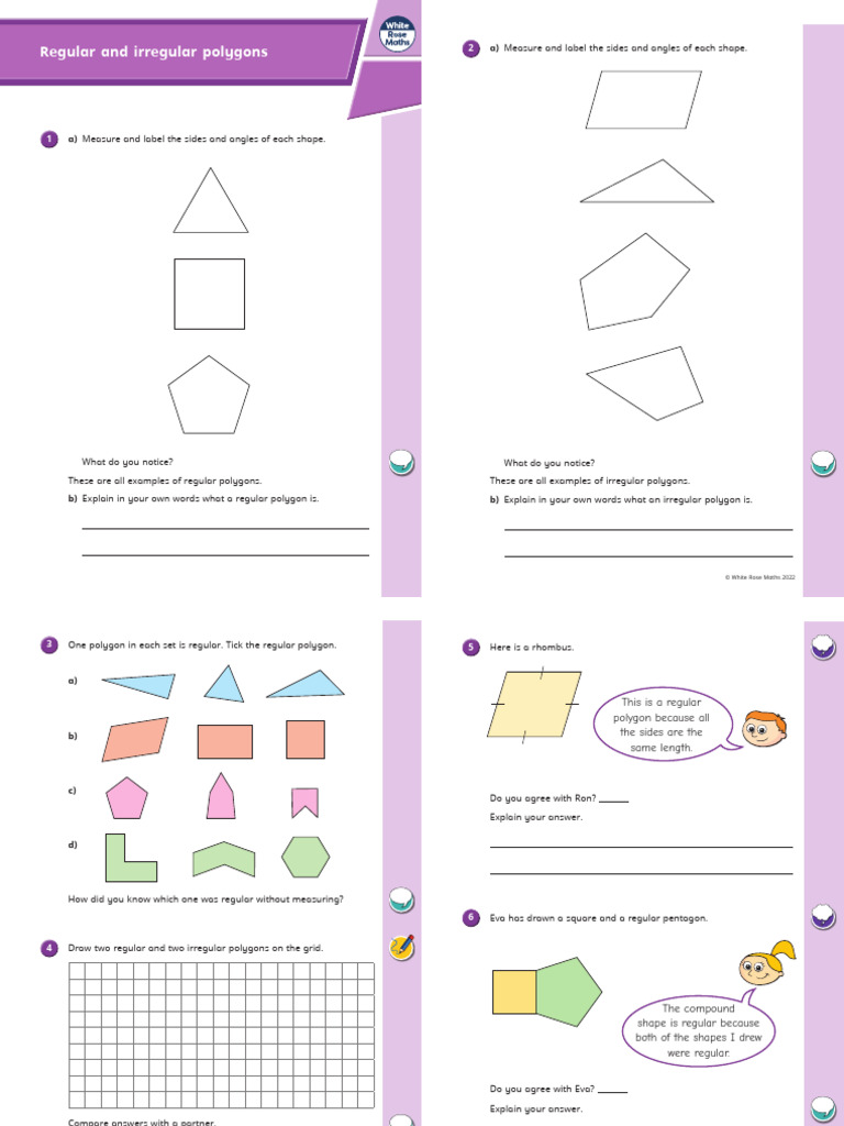 Y5 Summer Block 1 WO9 Regular and Irregular Polygons 2022 | PDF | Polygon | Shape