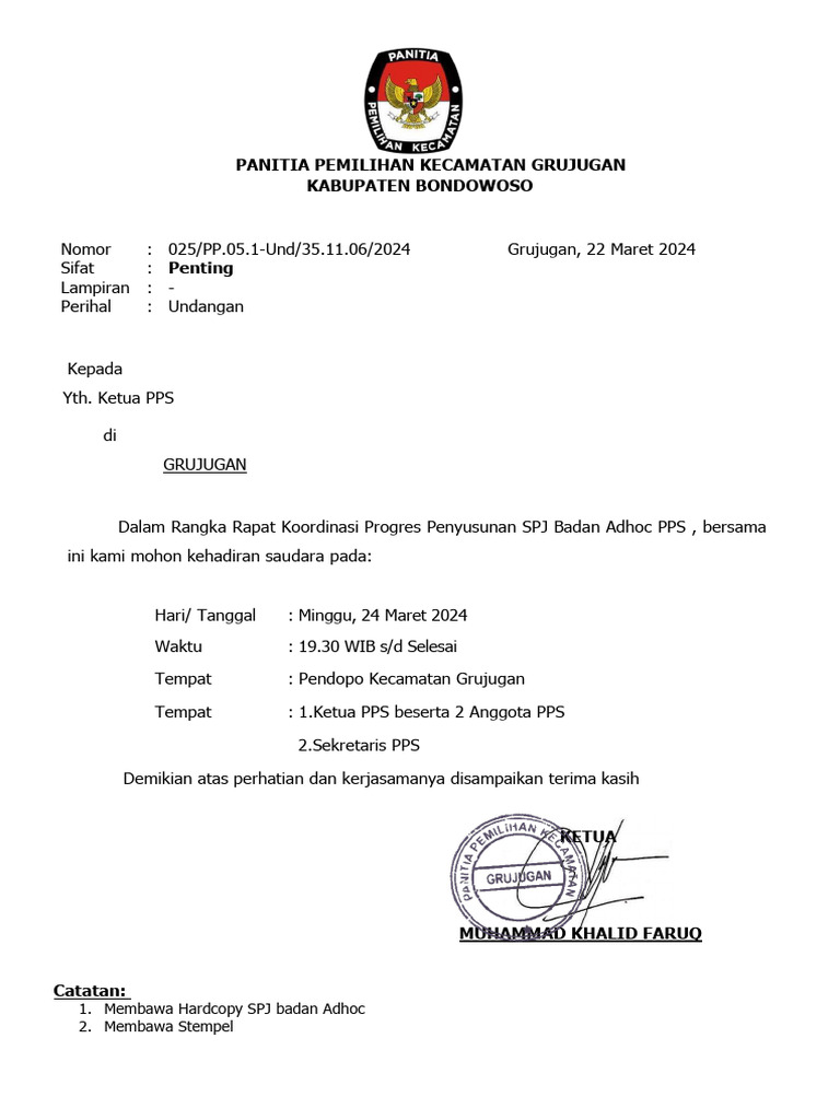 Undangan PPS 24 Maret | PDF