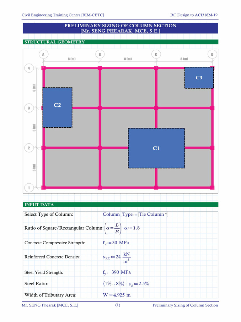 Preliminary Sizing of Column Section | PDF