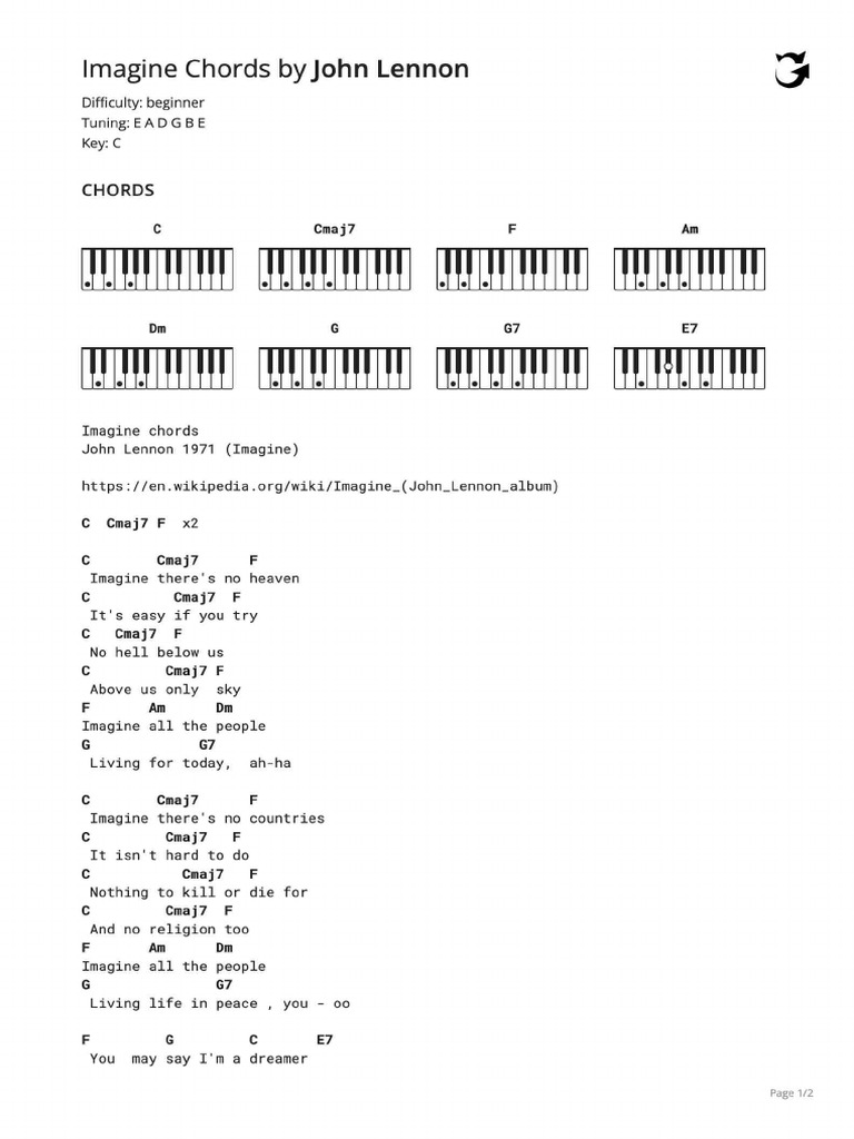Imagine Chords | PDF