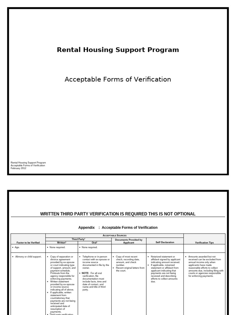 Rental Housing Verification Guidelines | PDF | Affidavit | Renting