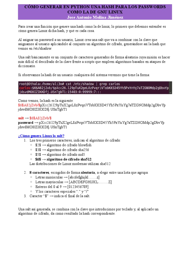 Python-Como Generar Una Hash Como La de Linux | PDF | Contraseña ...