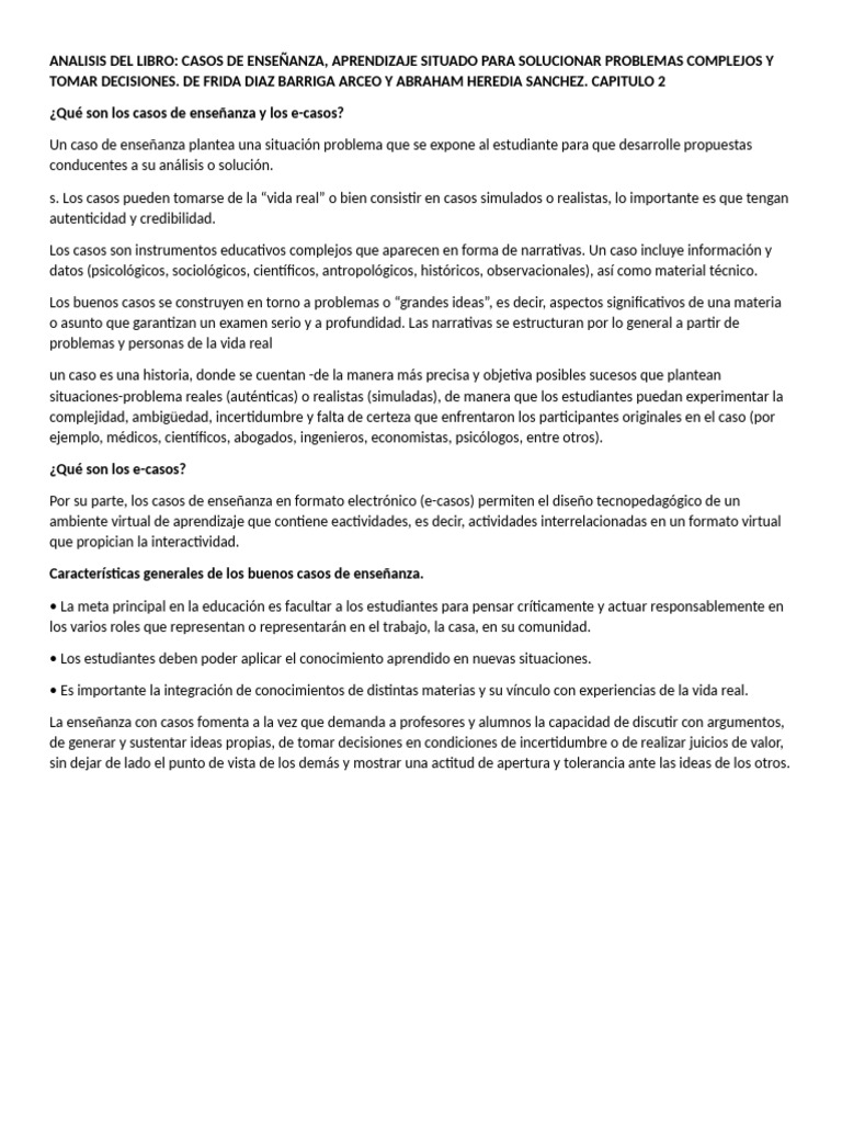 Analisis Del Libro. Frida Diaz Barriga Analisis de Casos | PDF ...