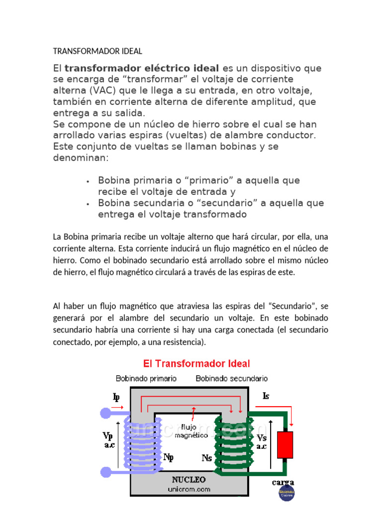 Transformador Ideal | PDF | Transformador | Inductor