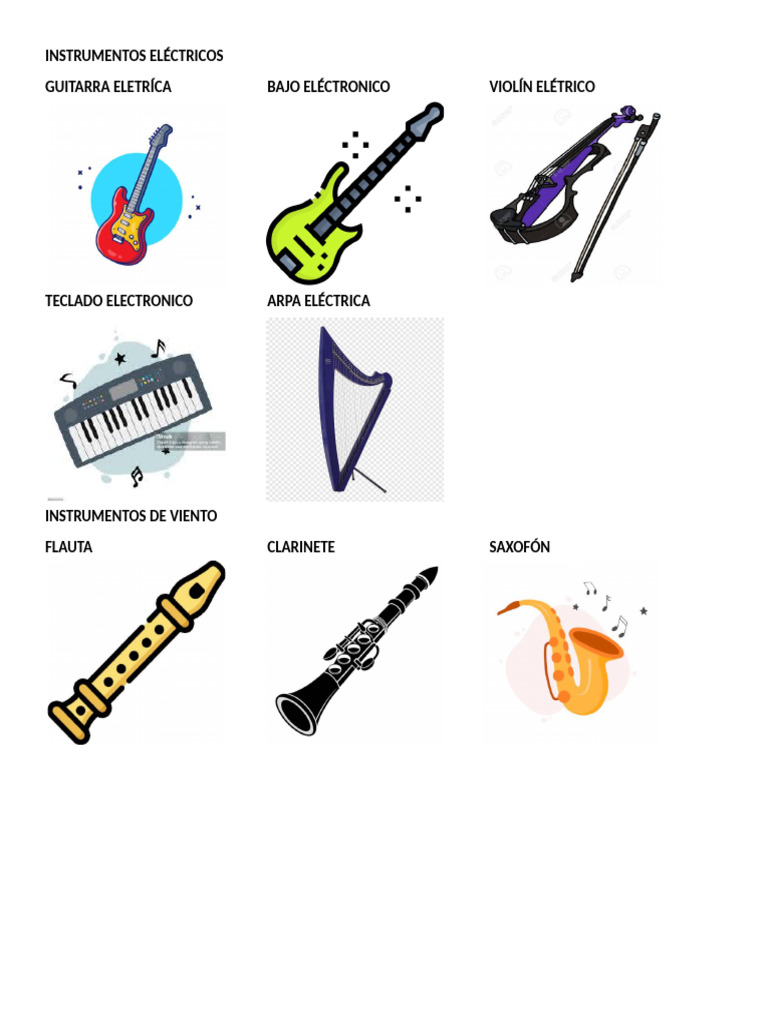 Instrumentos Eléctricos, de Cuerda, de Percusión, de Viento | PDF