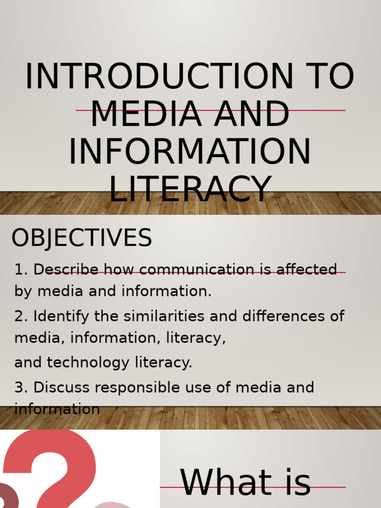 Introduction to Media and Information Literacy LESSON 1 | PDF ...
