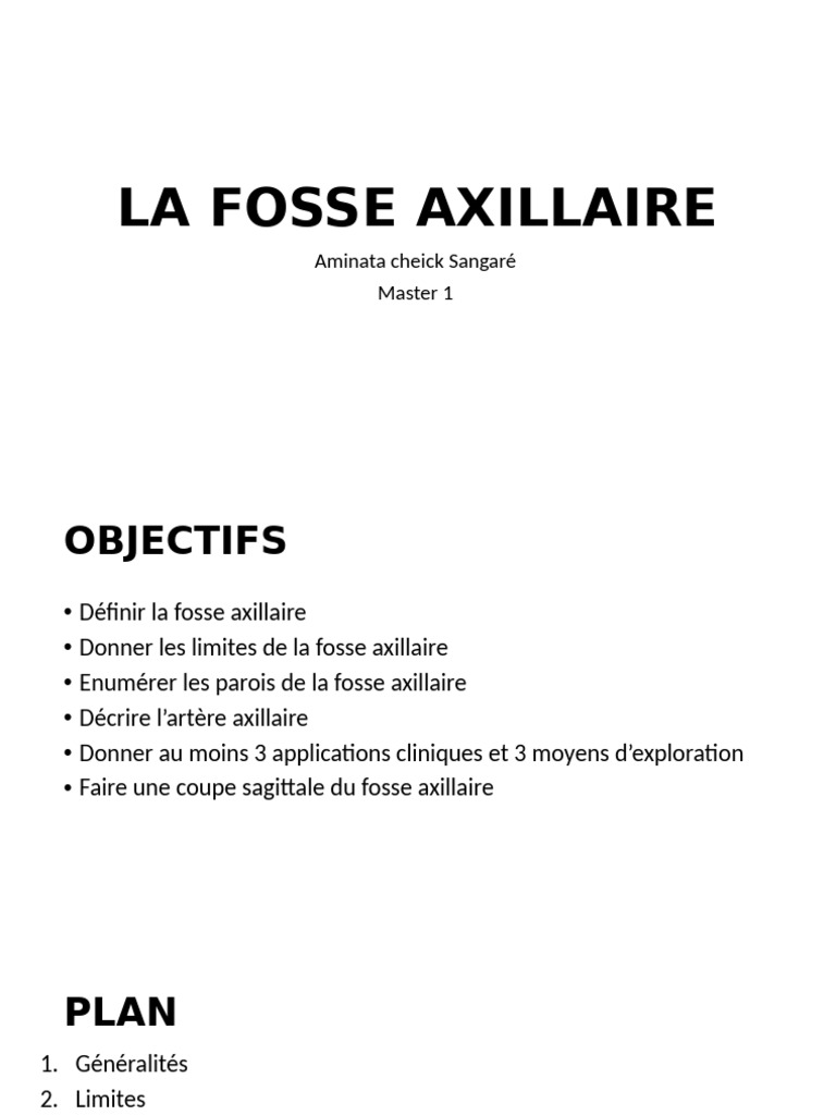 Anatomie et applications de la fosse axillaire | PDF | Anatomie humaine ...