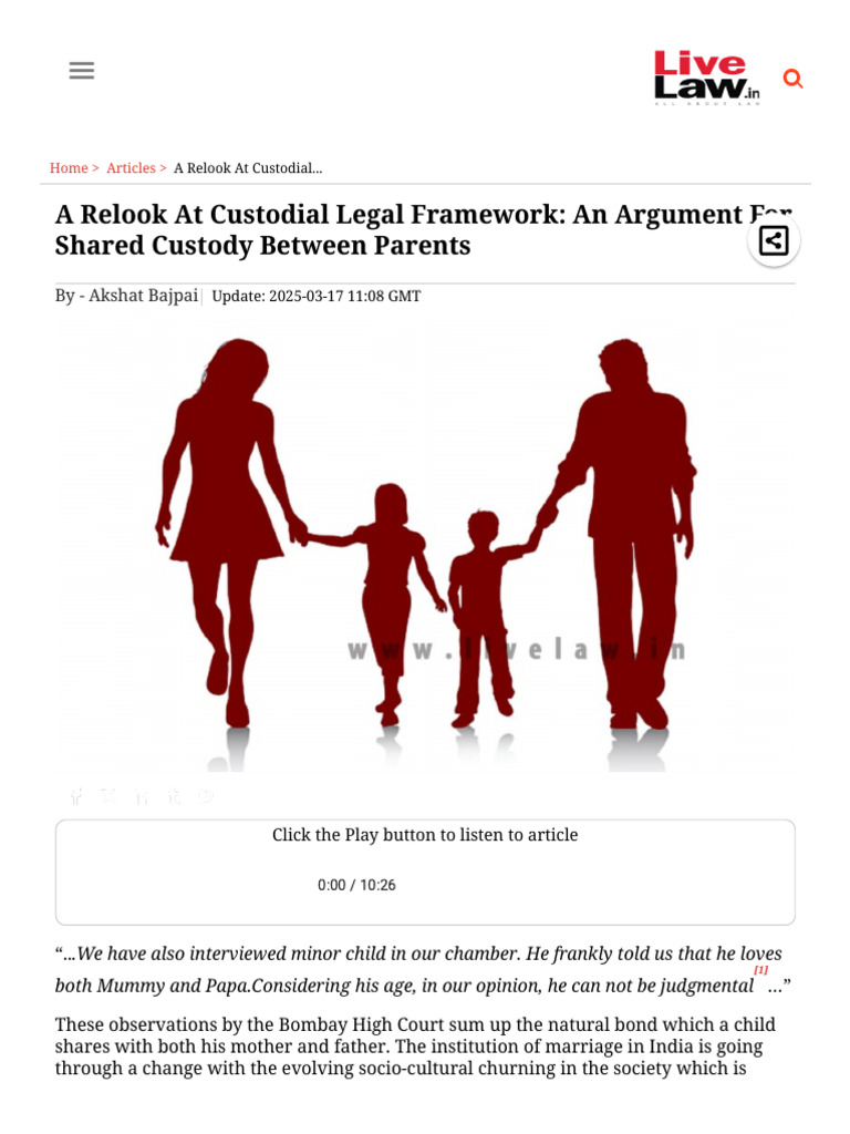 Shared Custody: Rethinking Child Welfare | PDF | Child Custody | Legal ...