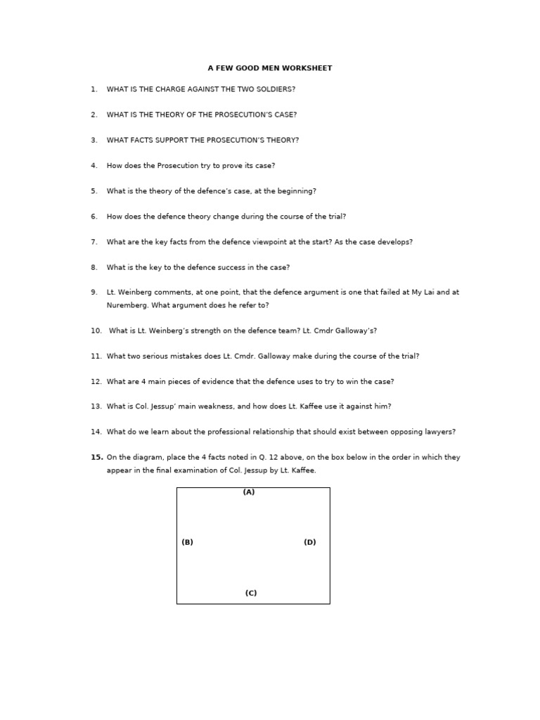 A Few Good Men Worksheet | PDF