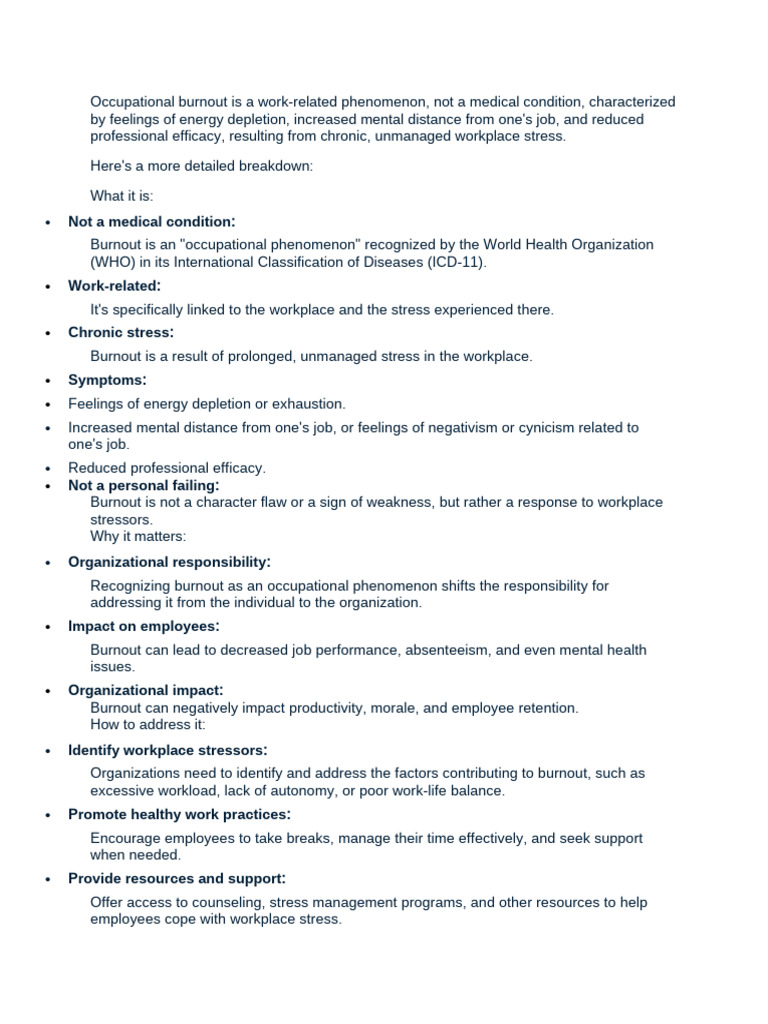 Understanding Occupational Burnout | PDF
