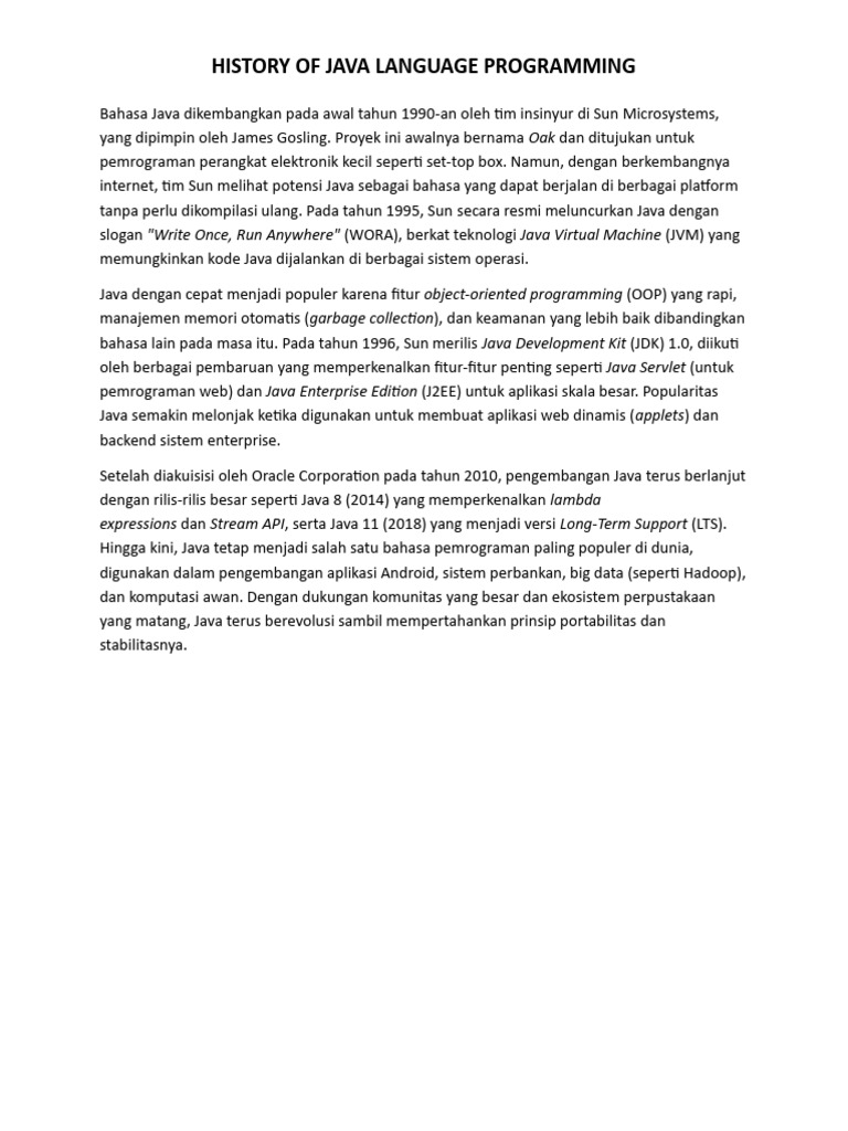 History of Java | PDF