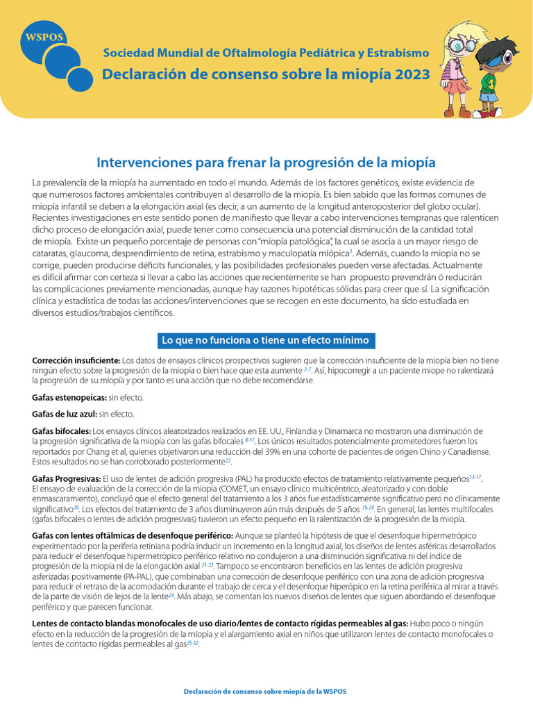 WSPOS Myopia Consensus 2023 | PDF | Lentes | Ojo humano