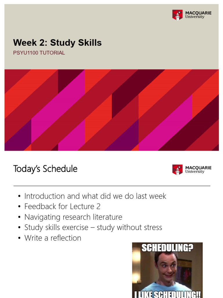 Week 2: Study Skills in PSYU1100 | PDF | Fight Or Flight Response ...