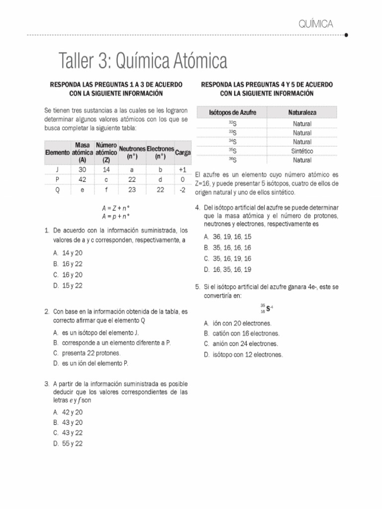 Pre-icfes 10° (2) QUIMICA | PDF