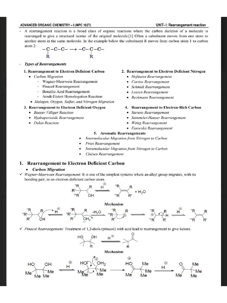 rearrangement rxn | PDF